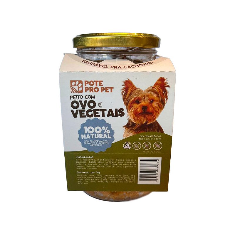 Alimento Natural Úmido para Cães Pote Pro Pet Ovo e Vegetais 500g ...