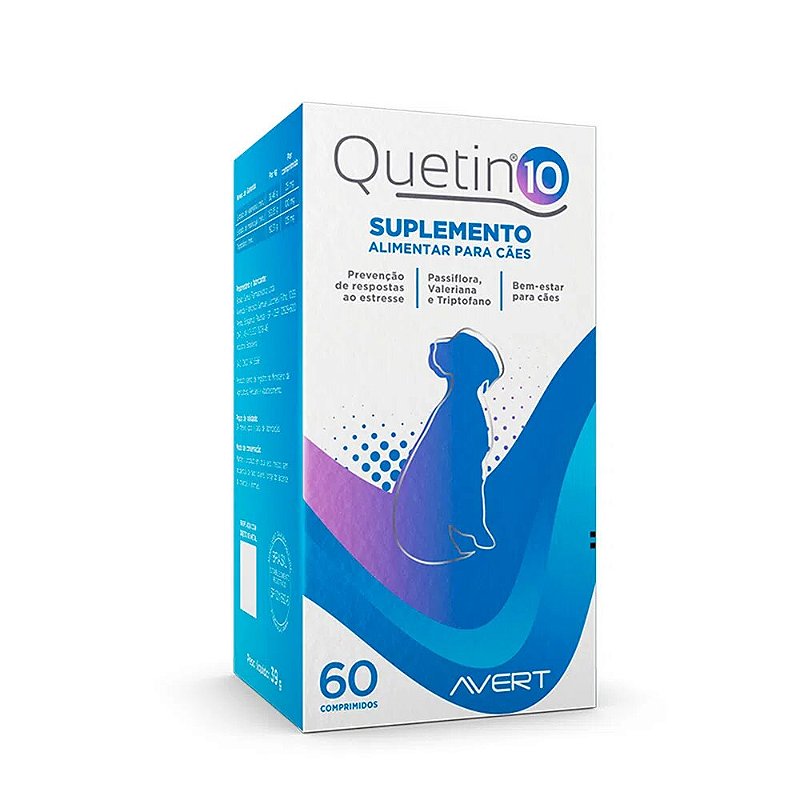 Suplemento Alimentar para Cães Quetin 10 com 60 comprimidos - Mercado ...