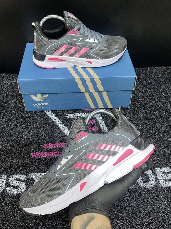 Tênis Adidas Run Grafite Rosa - Duster shoes