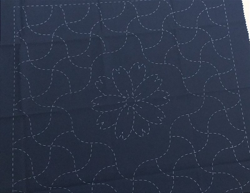 Risco Sashiko Sakura. Tec.Linho Nac. - TonComTon Atelier