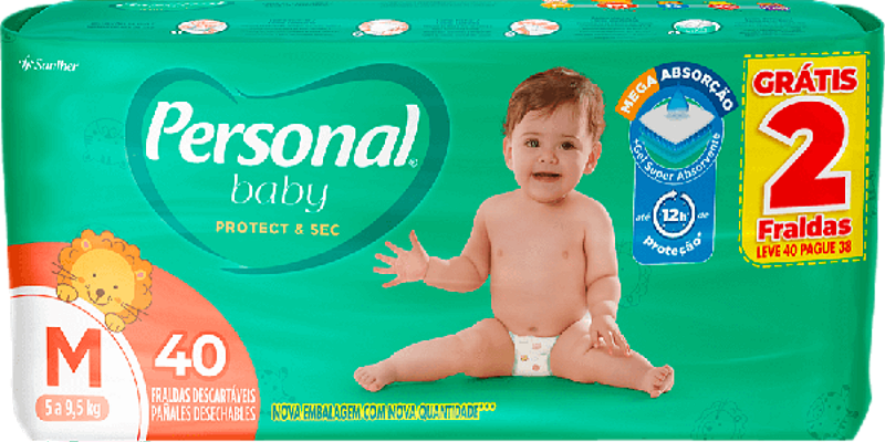 FRALDA DESCARTAVEL PERSONAL MEGA M 40UN - FarmaViver