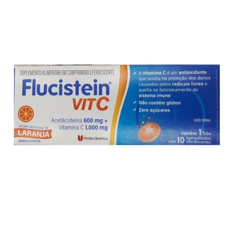 FLUCISTEIN VIT C 10CPR EFERVECENTES - FarmaViver - Farmácia Online 24 horas