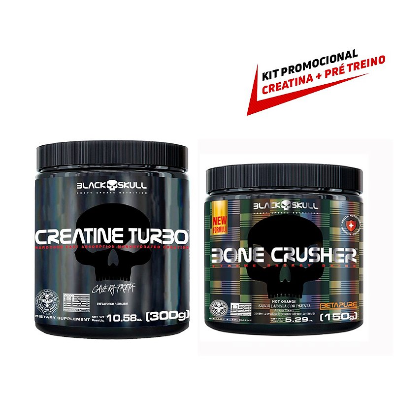 KIT BLACK SKULL - CREATINE TURBO 300G + BONE CRUSHER 150G - Ninja ...
