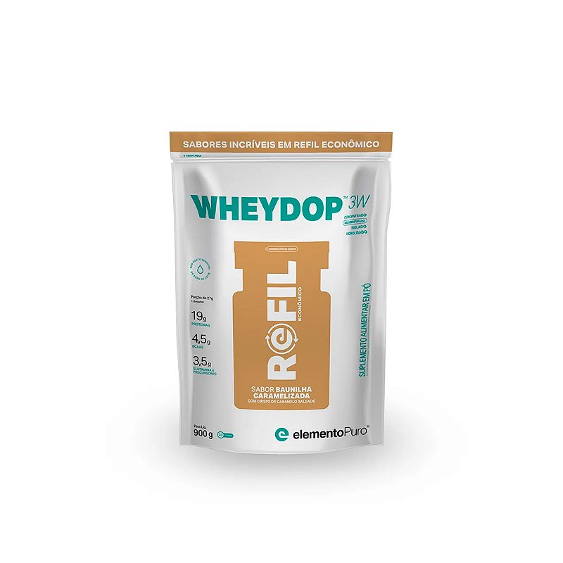 WHEYDOP 3W REFIL ELEMENTO PURO - 900G - Ninja Suplementos Curitiba ...