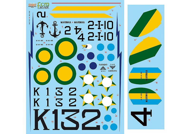 Decalque Stearman FAB e Tiger Moth Marinha do Brasil 1/32 - Fcm 32-028 ...