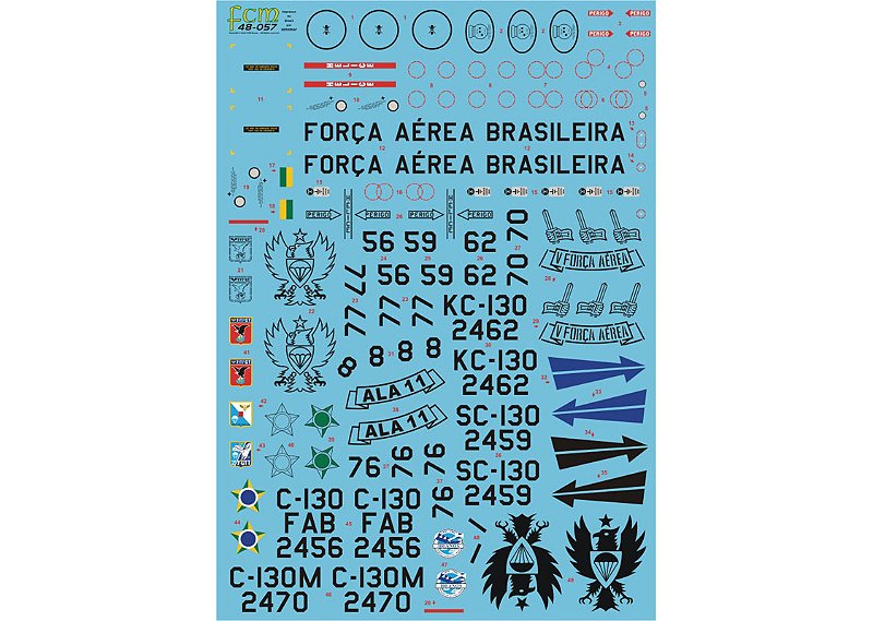 Decalque C-130 Hércules FAB 1/48 - FCM 48-057 - BLIMPS