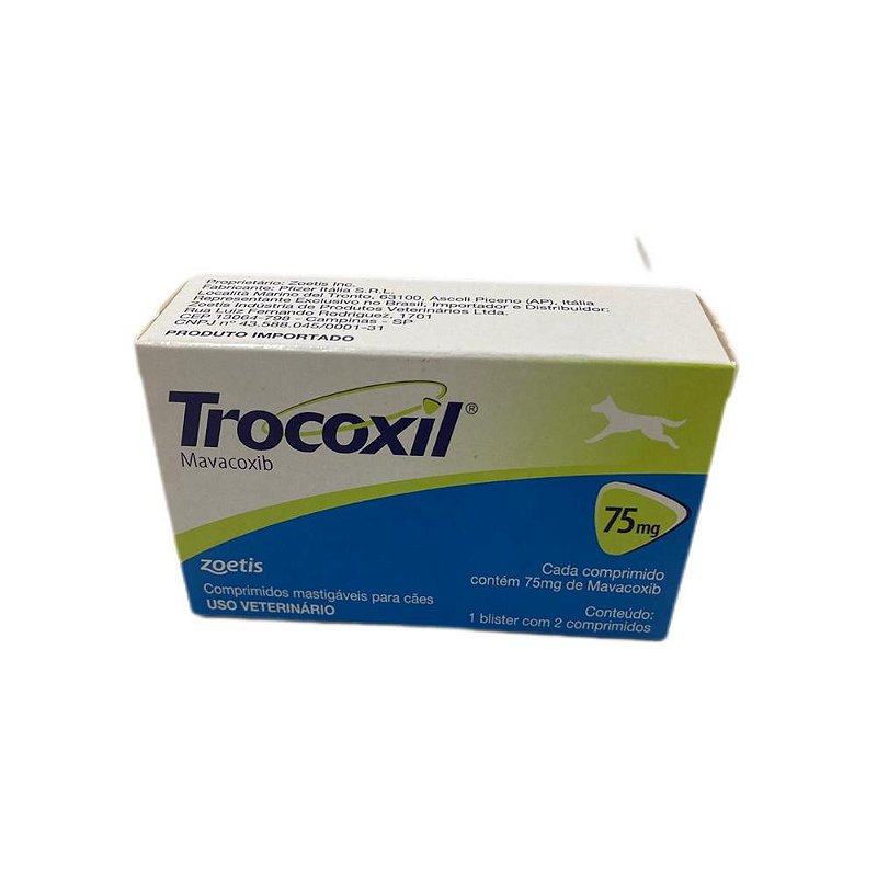 Trocoxyl 75mg 2 Comp - Zoetis - Agro Shop Chuí