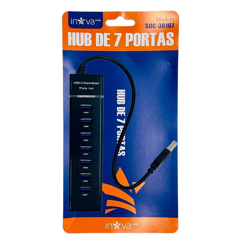 HUB Inova Com 7 Portas USB 3.0 Super Speed - Importados NAVI Atacado