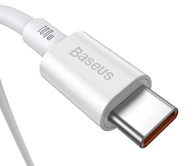Cabo Turbo 100W USB-C P/ USB-C Superior Series 1 Metro Branco Baseus ...