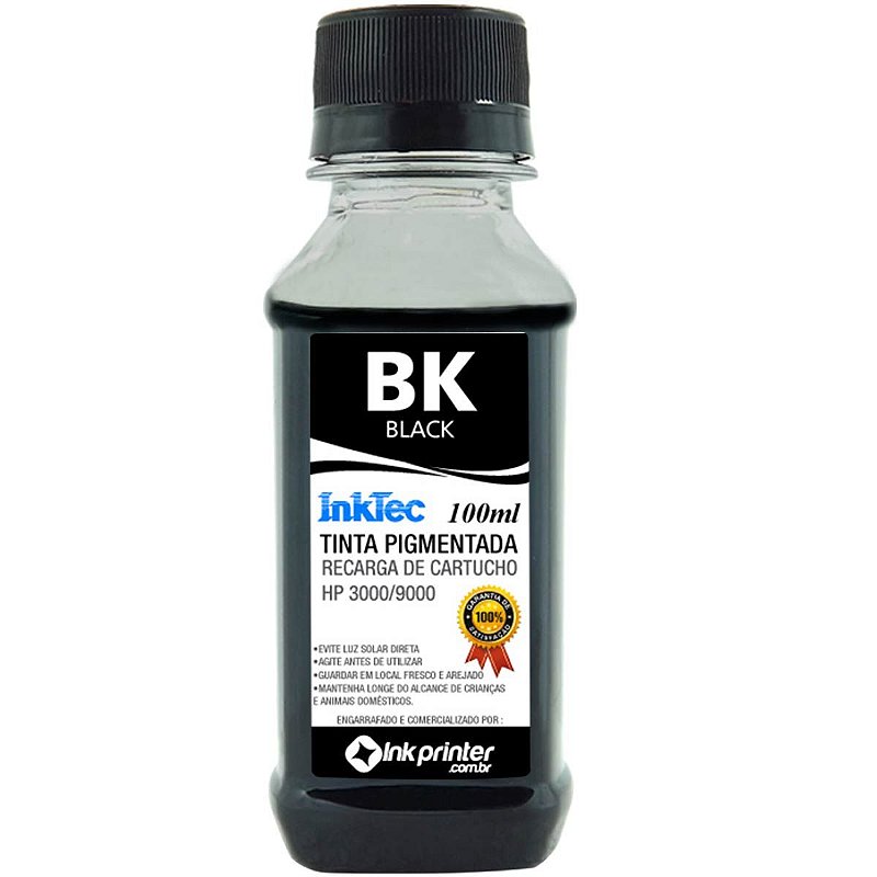 Tinta InkTec Preta Pigmentada para Recarga de Cartucho de Impressora HP ...