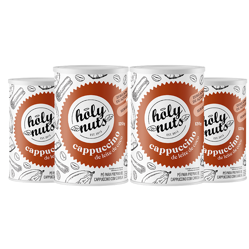 Combo: CAPPUCCINO DE LEITE DE COCO HOLY NUTS - 4 UNIDADES DE 120G CADA - Holy Nuts