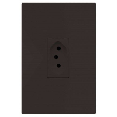 CJ TOMADA 10A VERTICAL 4X2 - RECTA CHOCOLATE SATIN FOSCO - AG Leste ...