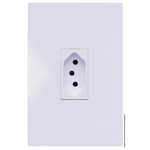 CJ TOMADA 20A VERTICAL 4X2 - RECTA BRANCO GLOSS - AG Leste Materiais