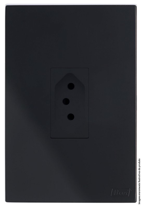 Conjunto Tomada 10A Vertical 4x2 Recta Black Satin – B.Lux - AG Leste ...