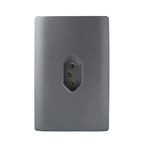 CJ TOMADA 20A VERTICAL 4X2 - NOVARA PRETO GRAFITE TOTAL - AG Leste Materiais