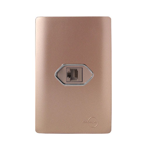 CJ ENTRADA RJ45 (INTERNET) HORIZONTAL 4X2 - NOVARA OURO ROSE CROMADO ...