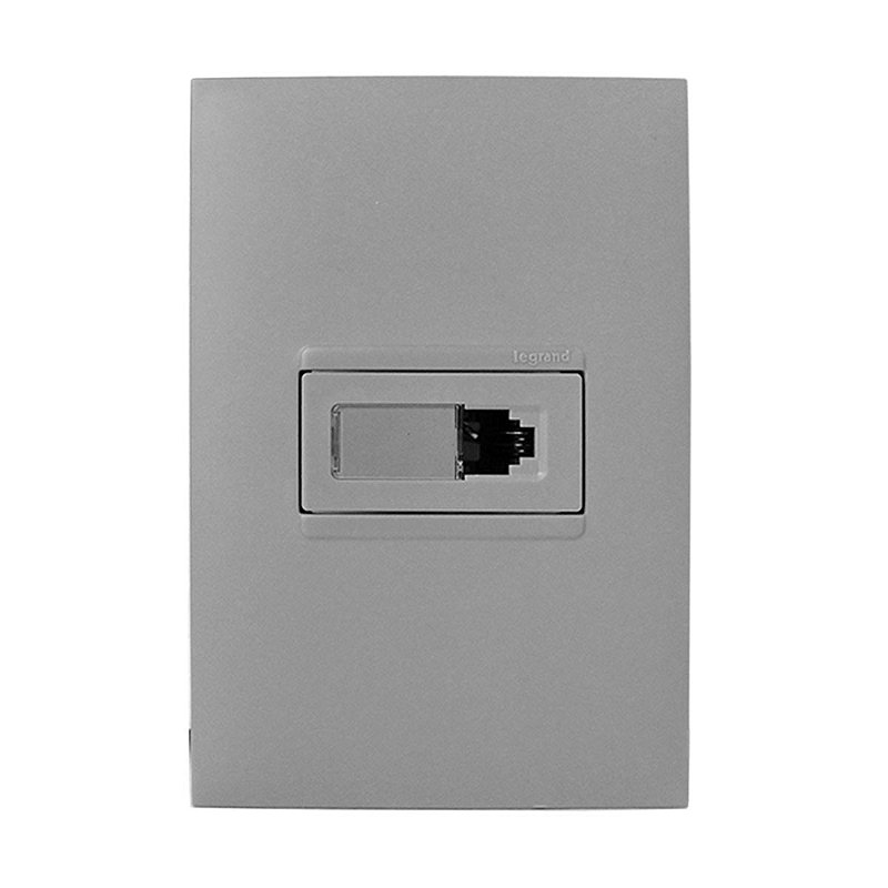 CJ ENTRADA RJ45 (INTERNET) HORIZONTAL 4X2 - PIAL PLUS + CINZA - AG ...