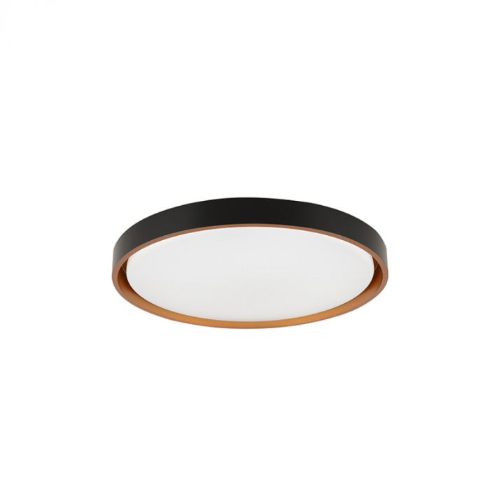 PLAFON LED MONTANA SOBREPOR PRETO E DOURADO - HEVVY - AG Leste Materiais