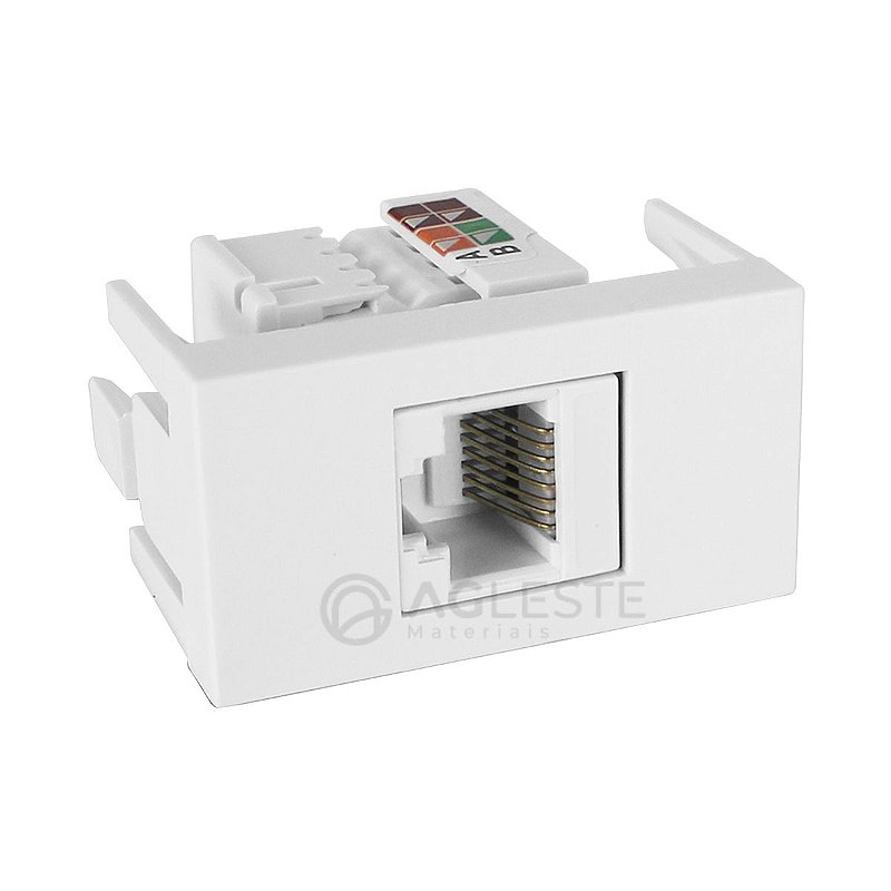 MODULO ENTRADA RJ45 CAT5 (REDE INTERNET) - DICOMPEL EKRON BRANCO - AG ...