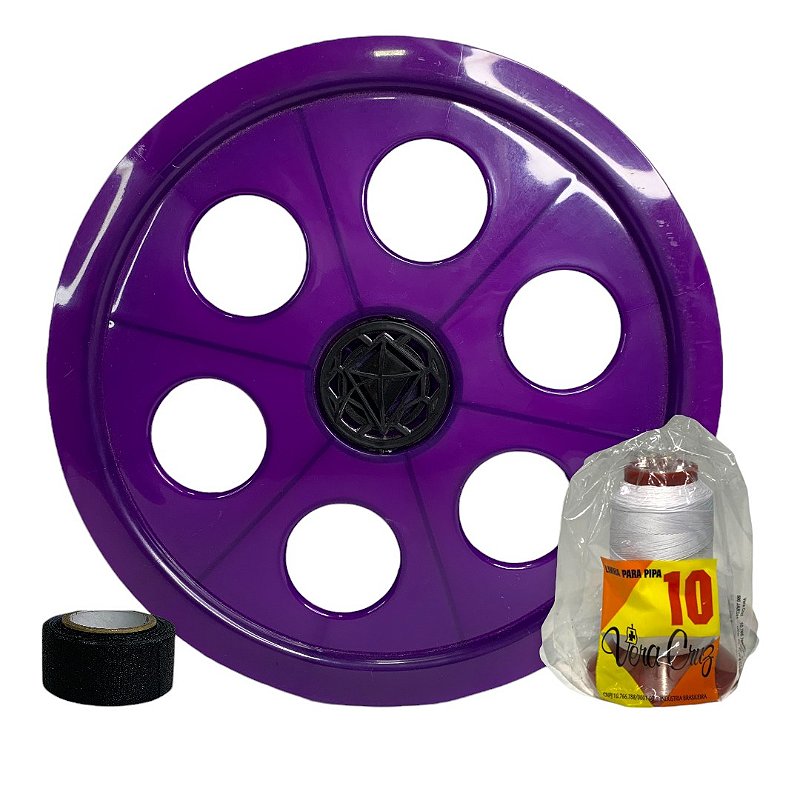 Kit Pipa Carretilha 26cm Linha 10 De 500 Jardas e Fita Dedo - Alemão Pipas