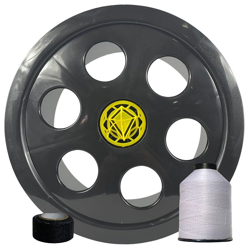 Kit Pipa Carretilha 26cm Linha 10 De 1500 Jardas e Fita Dedo - Alemão Pipas