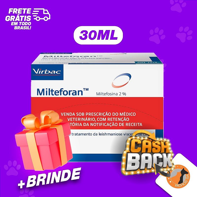 Milteforan Virbac 30ml | Leishmaniose Canina | Envio Rápido - BichosPetshop