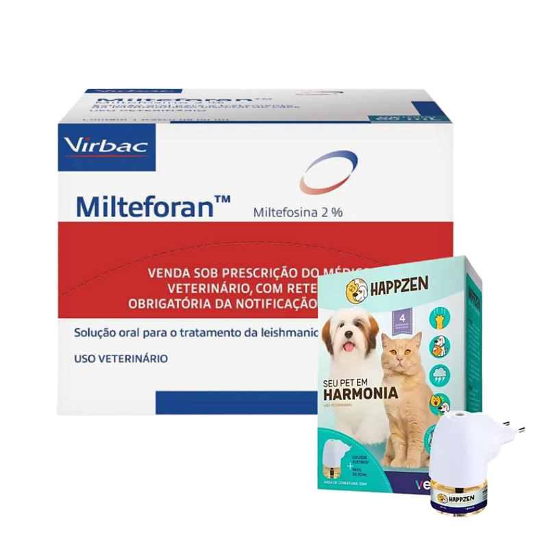 Milteforan + Kit difusor e Refil Happzen - BichosPetshop