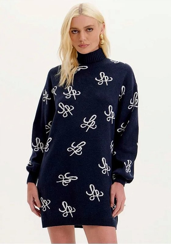 VESTIDO TRICOT GOLA ALTA LANÇA PERFUME - en_levo - LOJA DE MULTIMARCAS