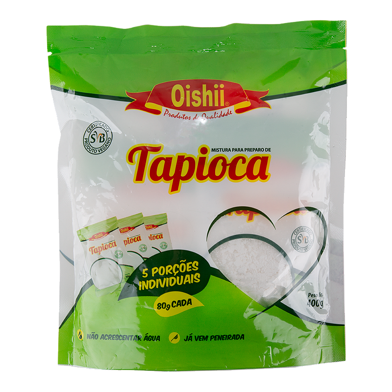 Tapioca 400g Com 5 Sachês Individuais de 80g - Produtos Oishii