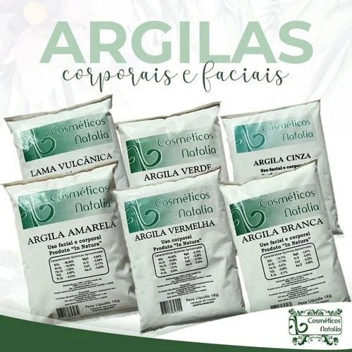 Argila Corporal e Facial 1KG - Cores á Escolher - Cosméticos Natalia