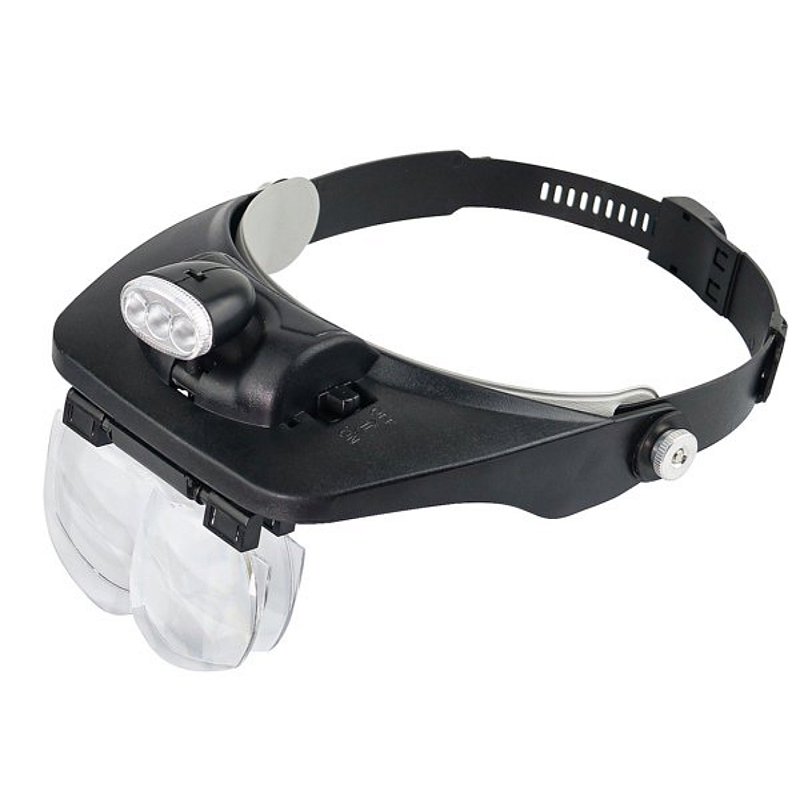 Lupa De Cabeça Profissional 2 Leds 4 Lentes De Aumento Vuemax-Pro ...