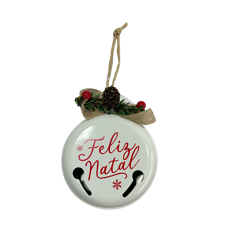 ENFEITE NATAL GUIZO P/ PENDURAR BRANCO 10cm - Aruana Decor - Enviamos ...