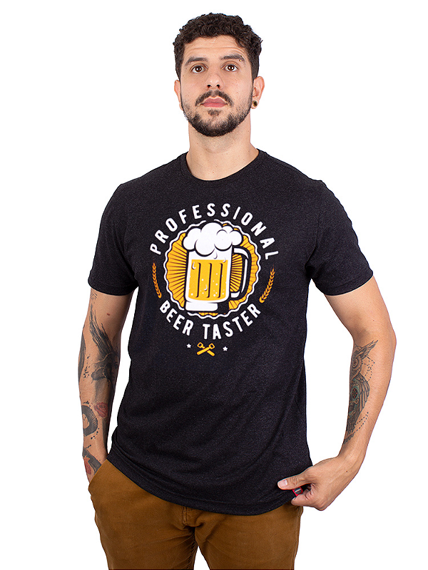 Camiseta Cerveja Profissional Preta Jaguar - Atacado Art Rock