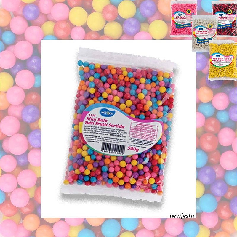 MINI BALA 500g TUTTI-FRUTTI - HORIZON - New Festa - Artigos Para Festa ...