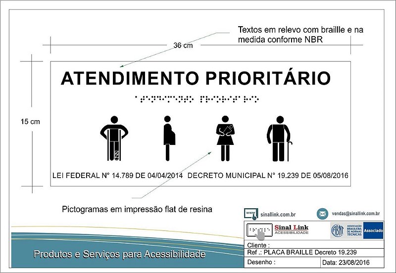 Placa atendimento prioridade em braille - Tudo para tornar os ambientes ...