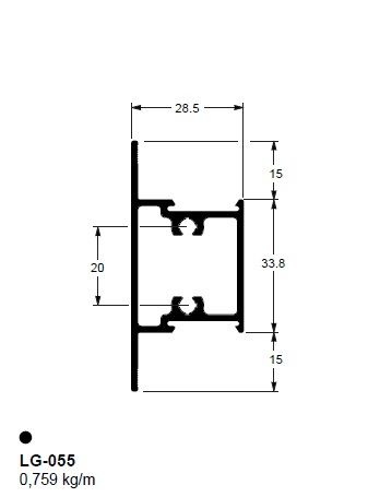 LG-055(32-055) 4,55 KG BARRA 6,00 ML LG - ALLUWEB SHOPPING DO ALUMINIO