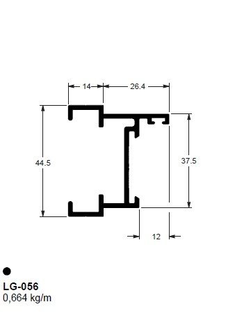 LG-056(32-056) 3,98 KG BARRA 6,00 ML LG - ALLUWEB SHOPPING DO ALUMINIO