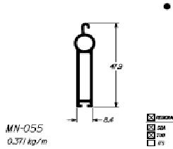 MN-055 2.22 KG/ BARRA 6,00 ML PARA JANELA INTEGRADA AUTOMATIZADA - ALLUWEB SHOPPING DO ALUMINIO