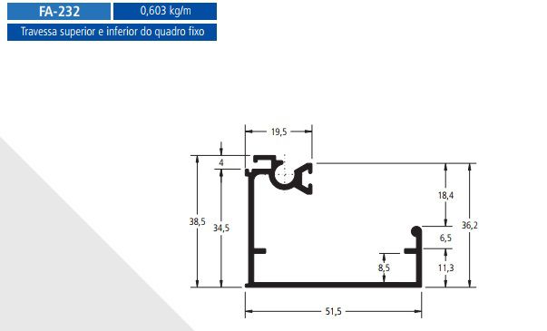 FA-232 3.61 KG POR BARRA 6,00 ML FACHADA ATLANTA ESQUADRIA DE ALUMINIO - ALLUWEB SHOPPING DO ...