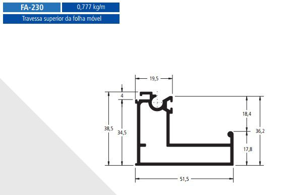 FA-230 4.66 KG POR BARRA 6,00 ML FACHADA ATLANTA ESQUADRIA DE ALUMINIO - ALLUWEB SHOPPING DO ...
