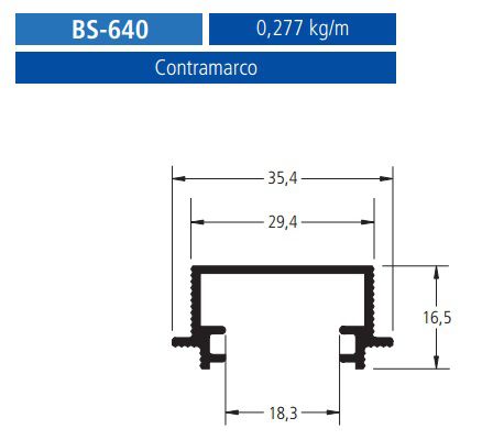 BS-640 1.66 KG POR BARRA 6,00 FACHADA ATLANTA ESQUADRIA DE ALUMINIO ...