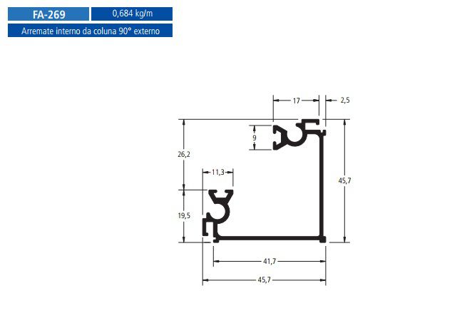FA-269 4.10 KG POR BARRA 6,00 FACHADA ATLANTA ESQUADRIA DE ALUMINIO ...