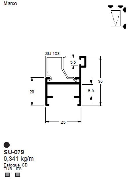 SU-079(ALS-079) 2,40 KG BARRA 6,00 ML LS - ALLUWEB SHOPPING DO ALUMINIO