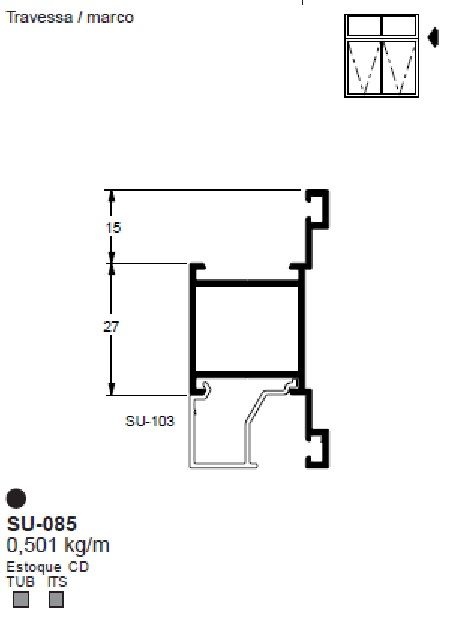 SU-085(ALS-085) 3,006 KG BARRA 6,00 ML LS. - ALLUWEB SHOPPING DO ALUMINIO