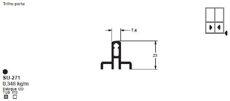 SU-271(ALS-271) 2,08 KG BARRA 6,00 ML LS - ALLUWEB SHOPPING DO ALUMINIO