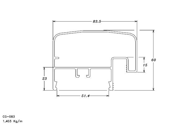 CG-083- 8,42 KG BARRA 6,00 ML GUARDA-CORPO - ALLUWEB SHOPPING DO ALUMINIO