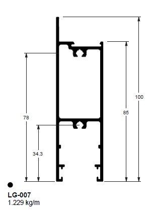LG-007 (32-007) 7,37 KG BARRA 6,00 ML LG - ALLUWEB SHOPPING DO ALUMINIO