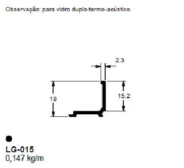 LG-015 (32-015) 0,882 KG BARRA 6,00 ML LG - ALLUWEB SHOPPING DO ALUMINIO