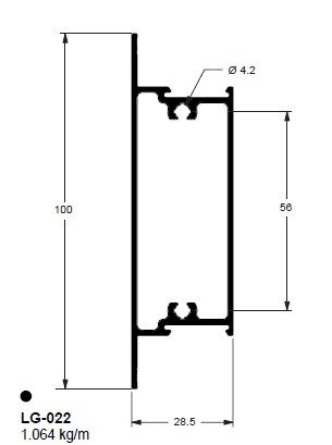 LG-022 (32-022) 6,40 KG BARRA 6,00 ML LG - ALLUWEB SHOPPING DO ALUMINIO