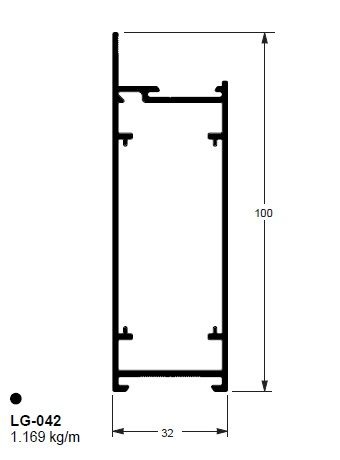 LG-042 (32-042) 7,01 KG BARRA 6,00 ML LG - ALLUWEB SHOPPING DO ALUMINIO